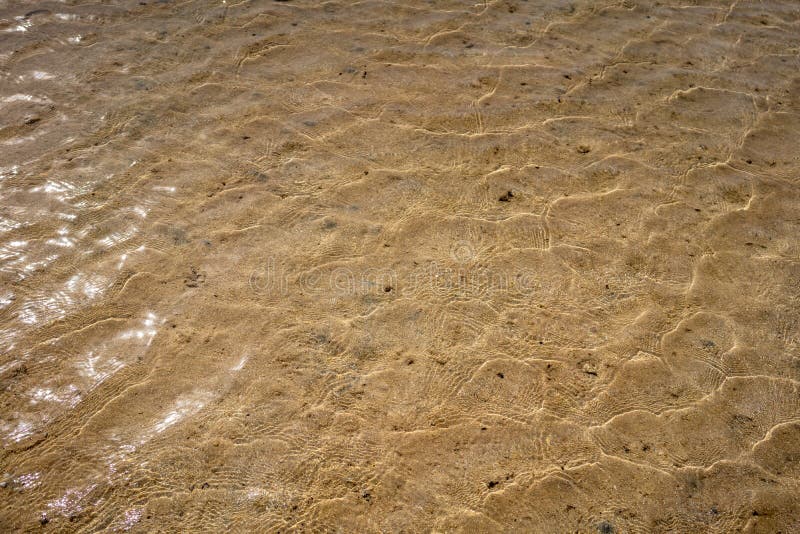 Sandy Bottom of the Red Sea at Low Tide with Ripples from the Waves ...