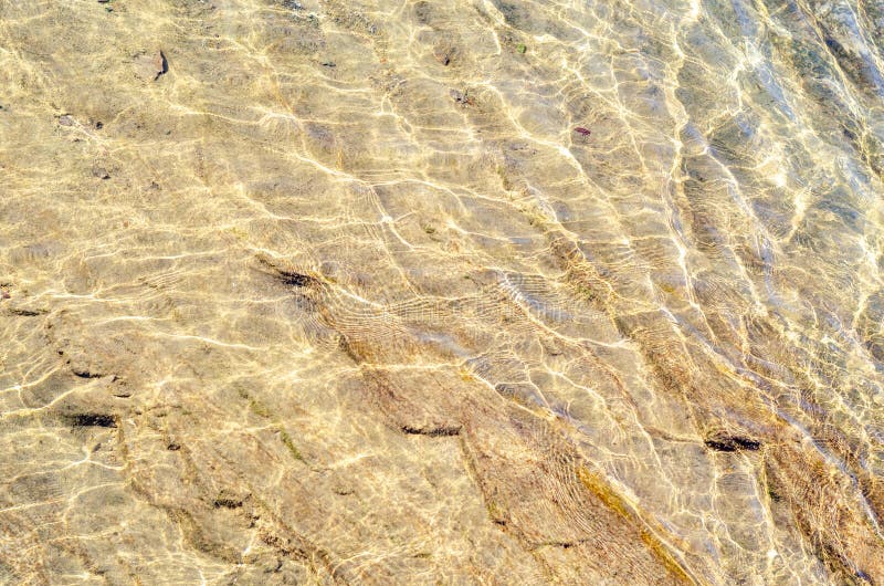 Sandy Bottom of the River Under Clear Water Stock Image - Image of ...