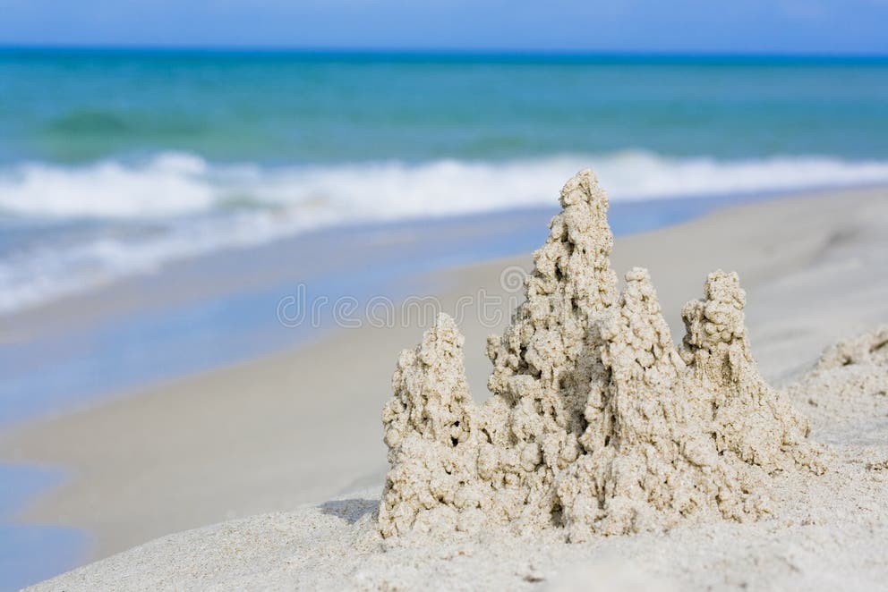 Sandy castle stock photo. Image of summer, ocean, structure - 5436422