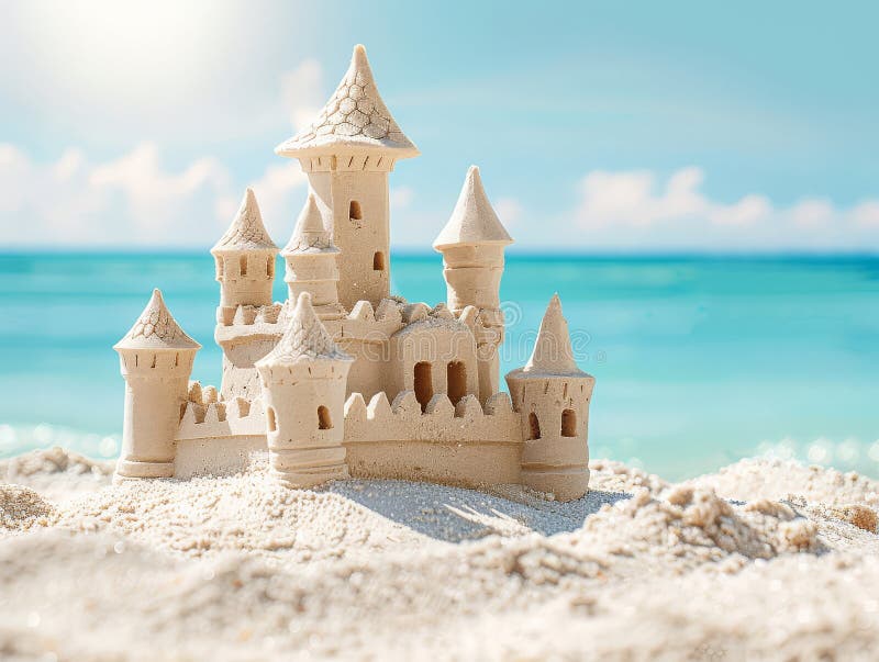 Sandy Castles on the Beach, Architecture Reaching High Stock ...