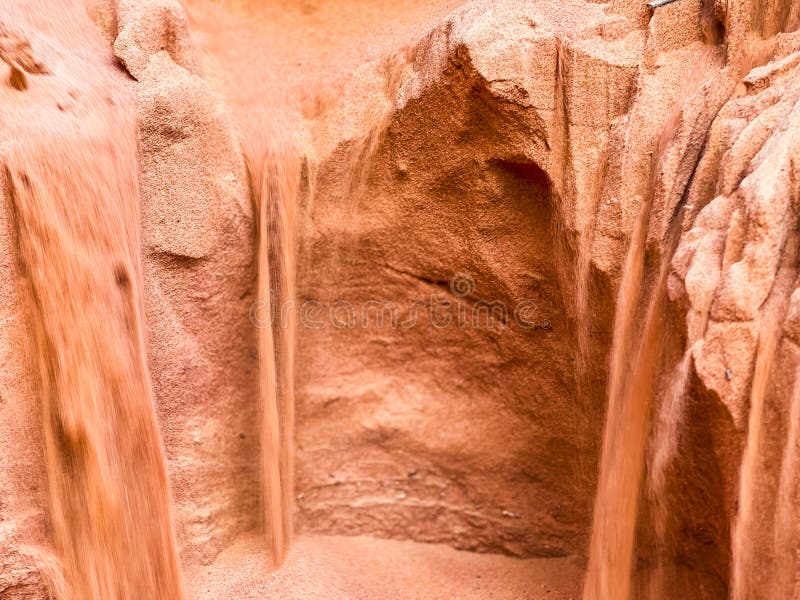 A Sandy Cave in the Middle of the Desert Collapsing Stock Photo - Image ...