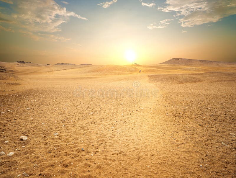 Sandy desert in Egypt stock photo. Image of ground, middle - 150566408