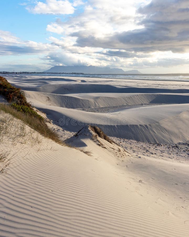 Sandy Desert Landscape Featuring an Expanse of White Dunes Illuminated ...