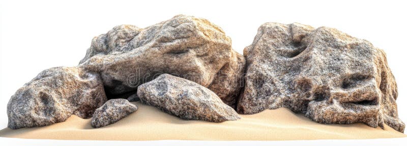 A Sandy Desert Terrain with Rocky Structures, Excavated Stock Photo ...