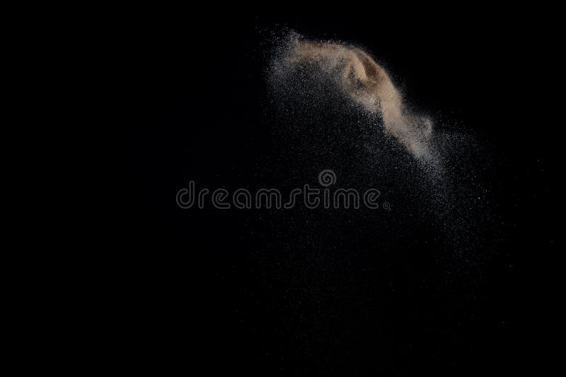 Sandy Explosion Isolated on Black Background. Stock Image - Image of ...
