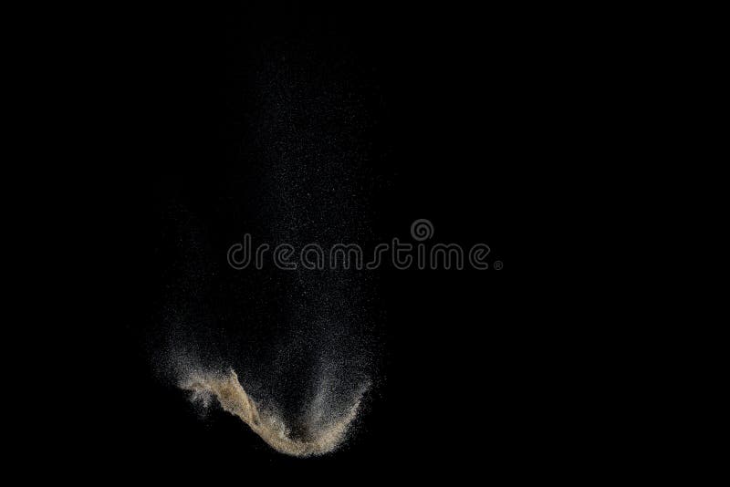 Sandy Explosion Isolated on Black Background. Stock Image - Image of ...