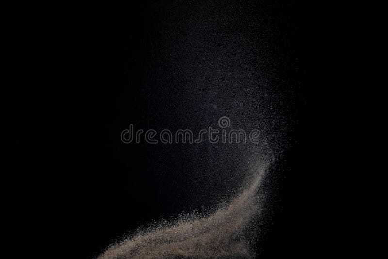 Sandy Explosion Isolated on Black Background. Stock Image - Image of ...