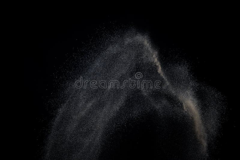 Sandy Explosion Isolated on Black Background. Stock Photo - Image of ...