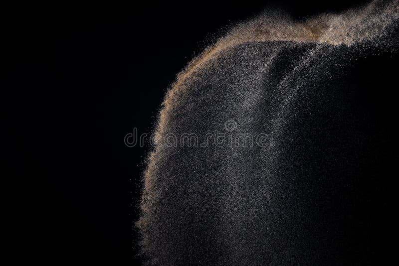 Sandy Explosion Isolated on Black Background. Stock Photo - Image of ...