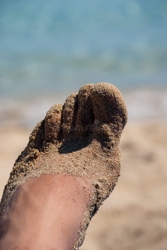 Sandy foot stock image. Image of cover, seasonal, relax - 20250585