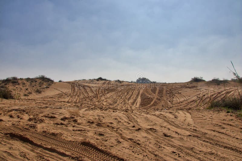 Sandy Ground for Cars 4x4 with Traces of Tires for Cars Stock Image ...