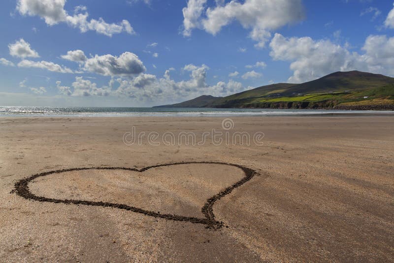 Sandy Heart at the Coastline Stock Image - Image of ocean, sand: 66120489