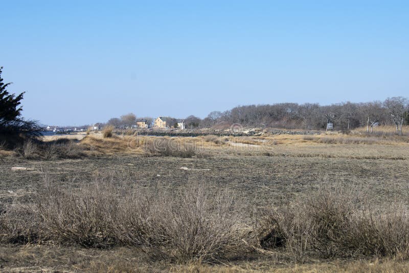 Sandy Hook Bay Marsh and Grass -05 Stock Image - Image of bushes ...