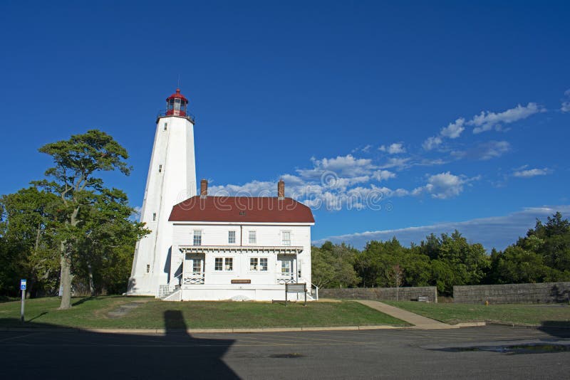 Sandy Hook Lighthouse with Afternoon Shadows -77 Stock Image - Image of ...