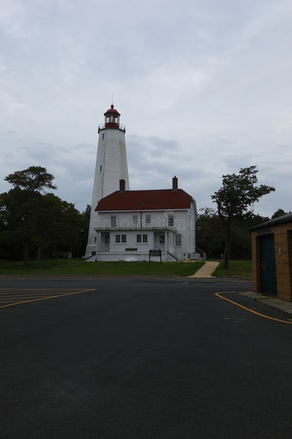 Sandy Hook Lighthouse in Fort Hancock Stock Image - Image of america ...