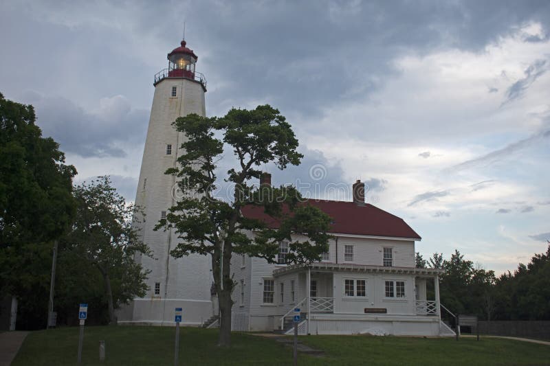 Sandy Hook Lighthouse Under Dramatic Skies -87 Stock Image - Image of ...