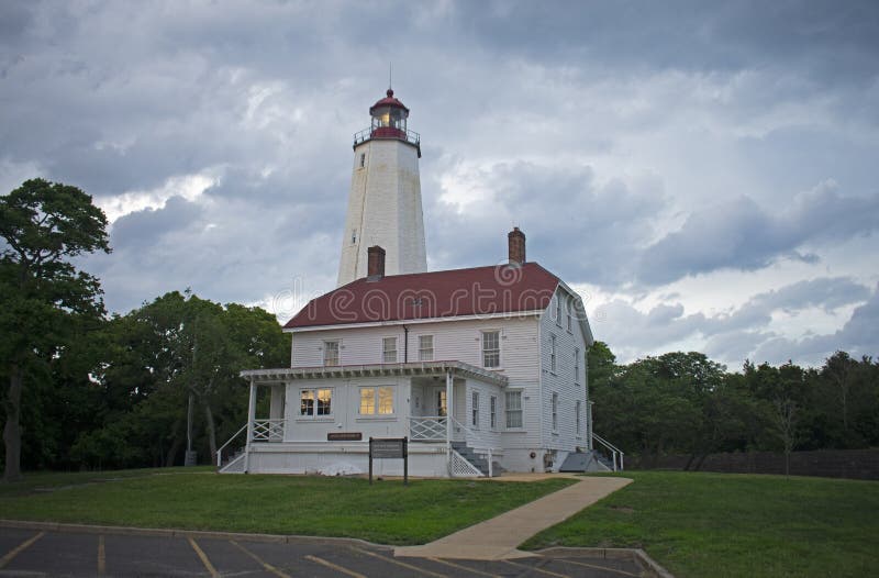 Sandy Hook Lighthouse Under Dramatic Skies -88 Stock Image - Image of ...