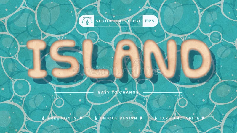 Sandy Island - Editable Text Effect, Font Style Stock Vector ...