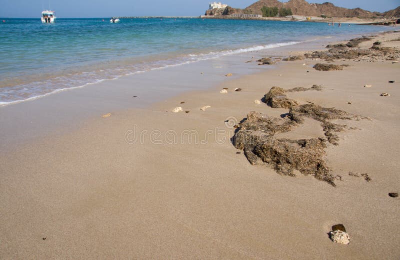 Sandy ocean coast stock photo. Image of sand, stone, cloud - 52271958