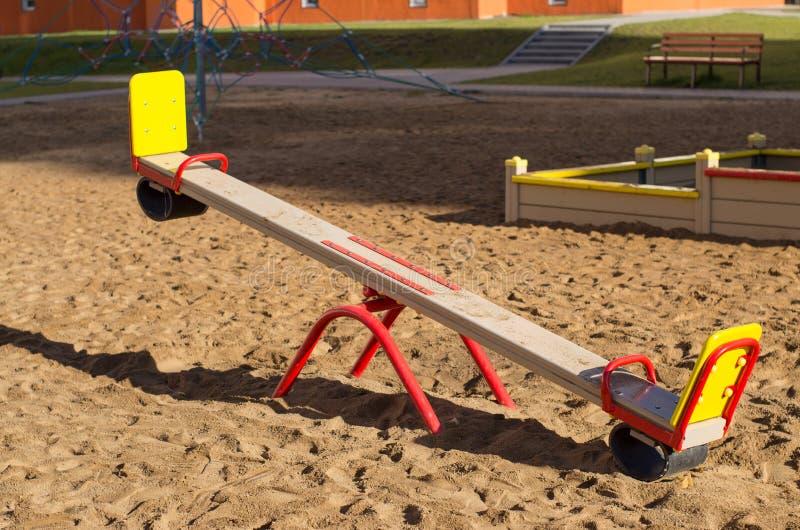Sandy Playground for Children Stock Image - Image of sand, equipment ...