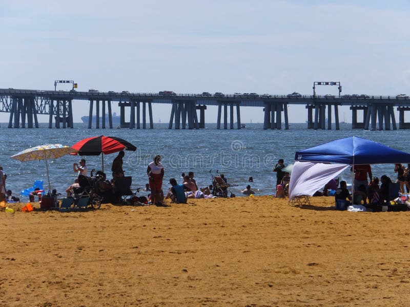 Sandy Point State Park in Maryland Redaktionelles Stockfotografie ...