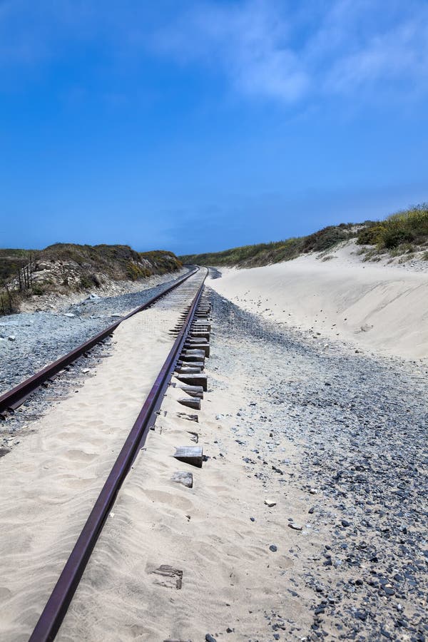 Sandy railroad tracks stock photo. Image of blue, lane - 28183060
