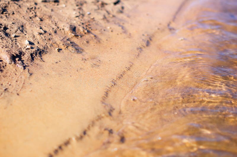 Sandy River Bank with Small River Waves. Pure Clear Water Stock Photo ...
