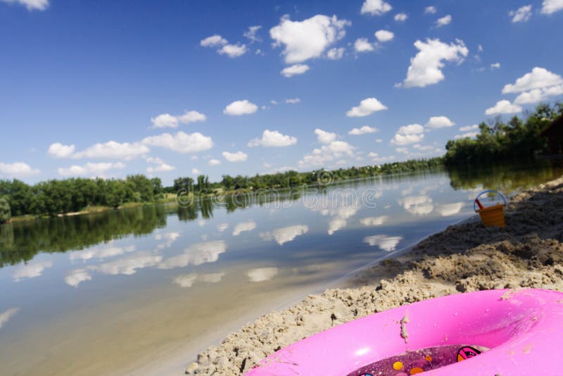 Sandy river beach stock photo. Image of plant, architecture - 59174446