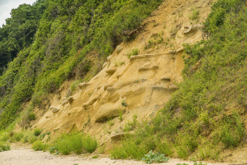 Sandy Rock Formation on the Black Sea Stock Photo - Image of nature ...