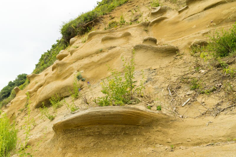 Sandy Rock Formation on the Black Sea Stock Image - Image of sandy ...
