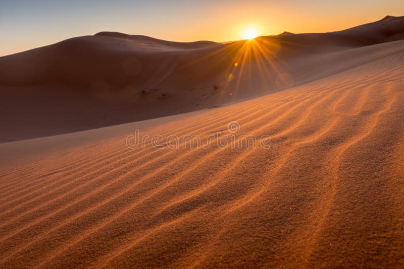 Sandy Sahara, Erg Chebbi, Merzouga, Morocco Stock Image - Image of ...