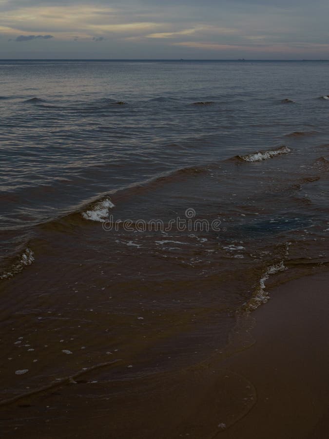 Sandy Sea Beach with Wide Angle Perspective Stock Image - Image of ...