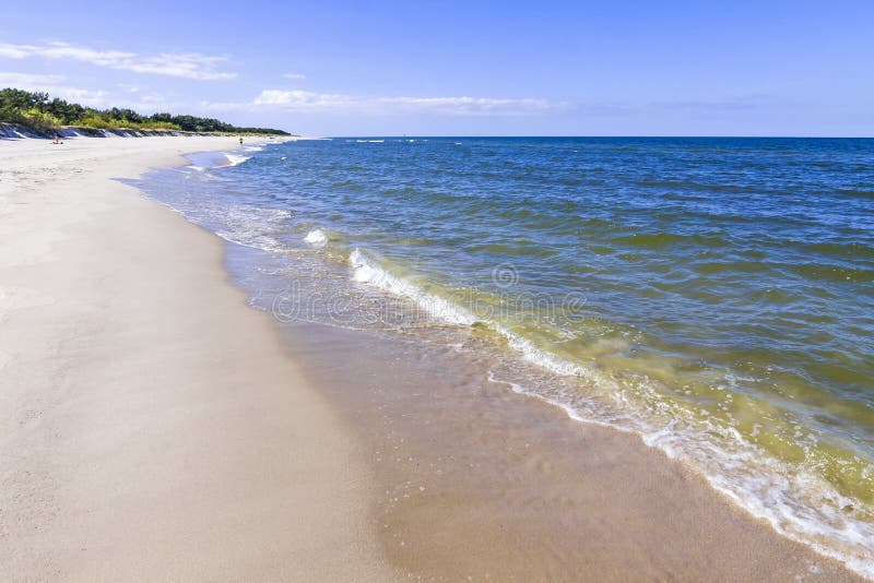 Sandy-Strand Auf Hel-Halbinsel, Ostsee, Polen Stockbild - Bild von ...