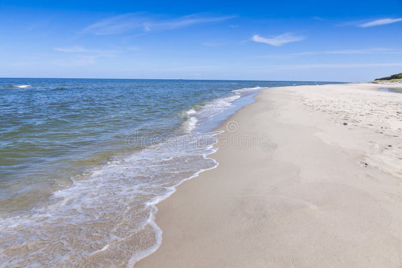 Sandstrand Auf Der Halbinsel Hel, Ostsee, Polen Stockbild - Bild von ...