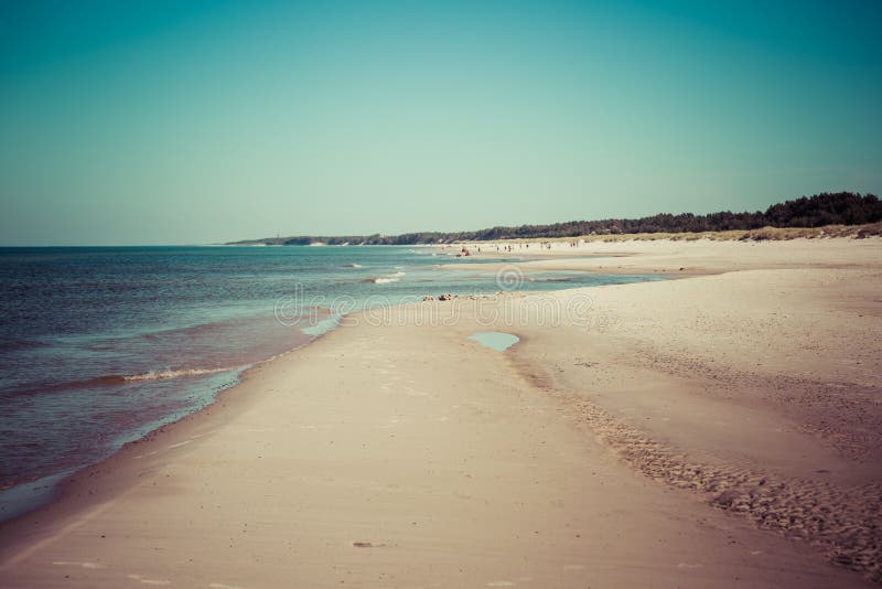Sandy-Strand in Leba-Stadt, Ostsee, Polen Stockfoto - Bild von draussen ...
