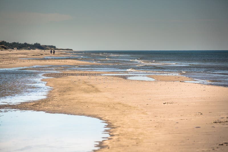 Sandy-Strand in Leba-Stadt, Ostsee, Polen Stockbild - Bild von himmel ...