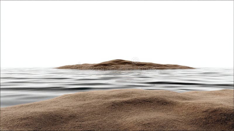 Sandy Surface Forming Subtle Waves and Ridges with Warm Light Creating ...