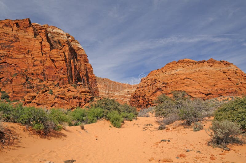 Sandy Trail into a Desert Canyon Stock Image - Image of wilderness ...