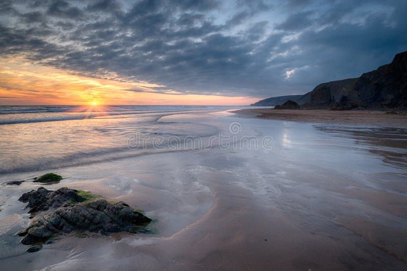 Sandymouth Beach , Stibb, Cornwall Uk Stock Photo - Image of beach ...