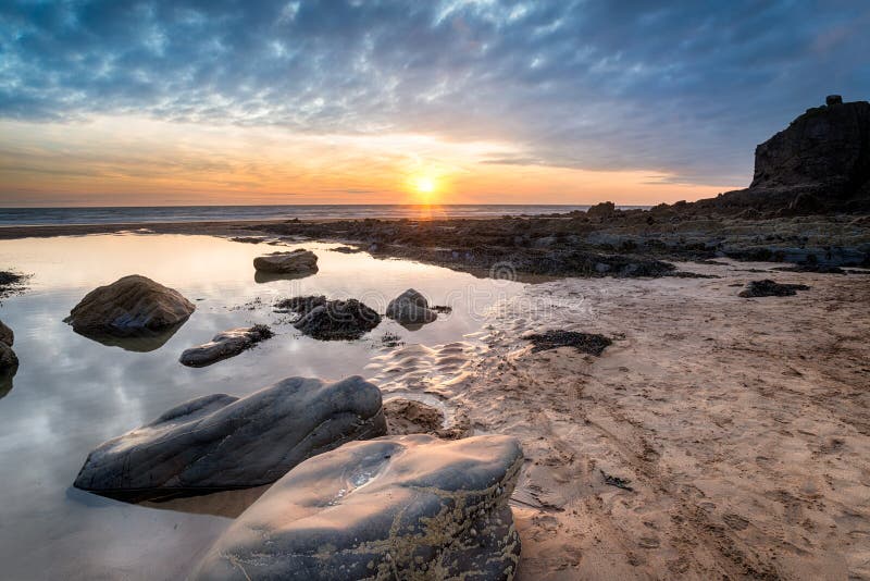 Sandymouth Beach , Stibb, Cornwall Uk Stock Photo - Image of beach ...