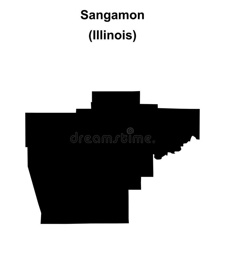 Sangamon outline map stock vector. Illustration of outline - 361545715
