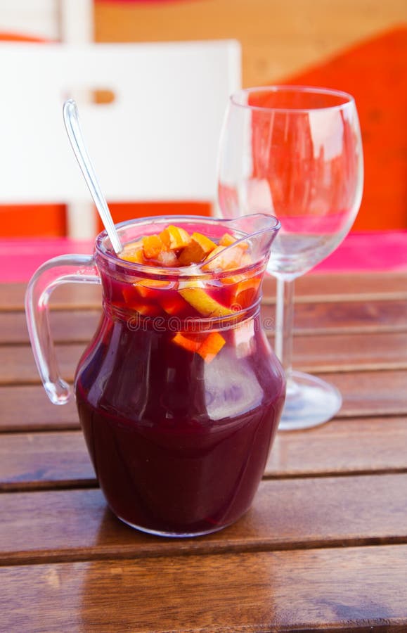 Sangria stock photo. Image of wooden, pitcher, small - 24355496