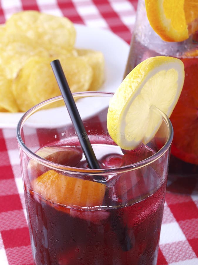 Sangria glass and pitcher stock photo. Image of orange - 25646460