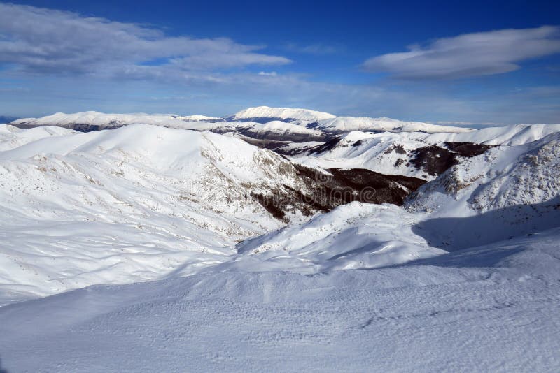 The sangro valley stock image. Image of mount, winter - 111661283