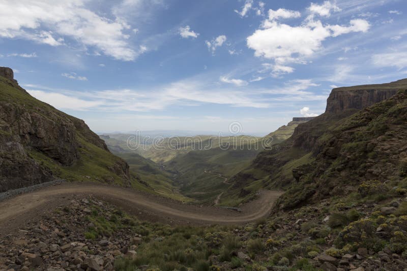 Top of Sani Pass stock image. Image of pass, south, green - 82351321