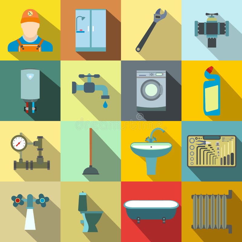 Sanitary Engineering Isometric 3d Icons Stock Vector - Illustration of ...