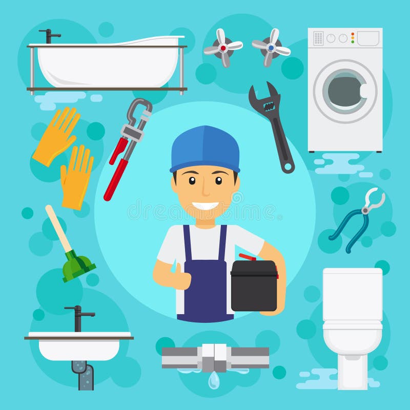 Plumbing work symbol icon stock vector. Illustration of plumber - 138851208