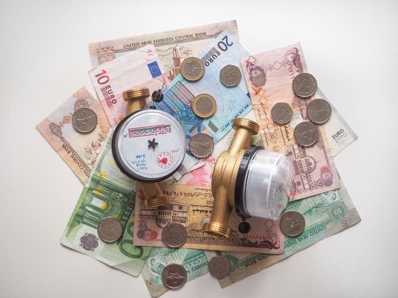 Sanitary Engineering. Water Meters and Tools for Plumbing. Stock Photo ...