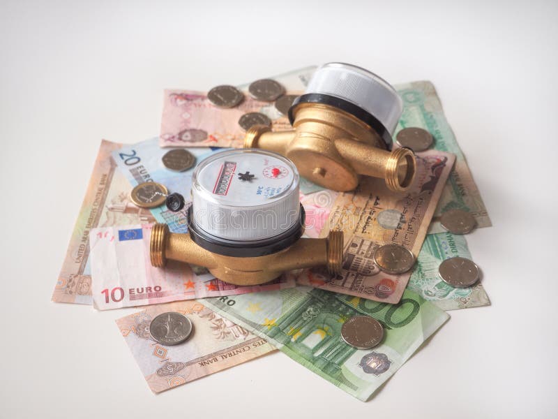 Sanitary Engineering. Water Meters and Tools for Plumbing. Stock Image ...