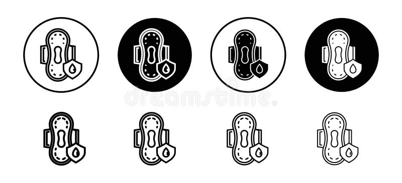 Sanitary Pad Vector Icon Set Collection. Sanitary Pad Outline Flat Icon Stock Vector ...